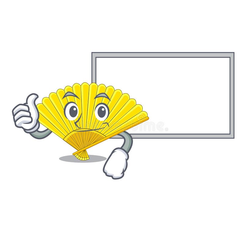 Thumbs Up with Board Folding Cartoon Fan in the Bag Stock Vector ...