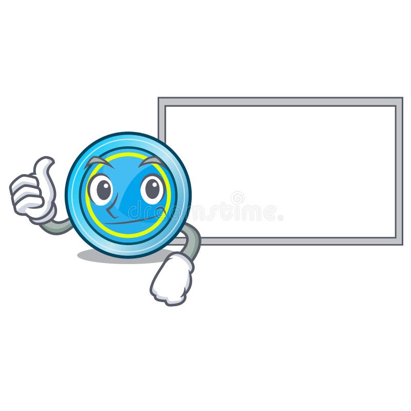 With Sign Frisbee in the Shape a Mascot Stock Vector - Illustration of ...