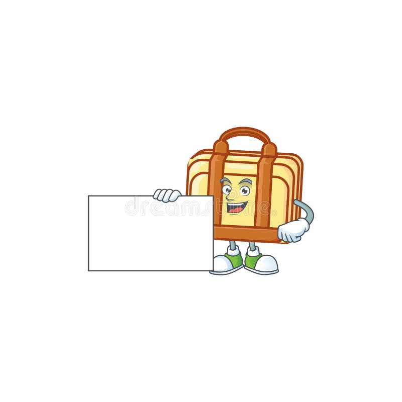 With Board Work Suitcase Cartoon for Materials Work Stock Vector ...