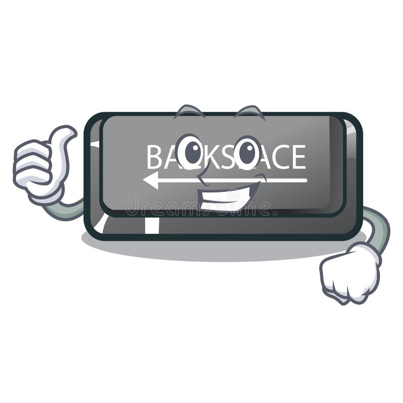 Finger Backspace Button on a Computer Character Stock Vector ...