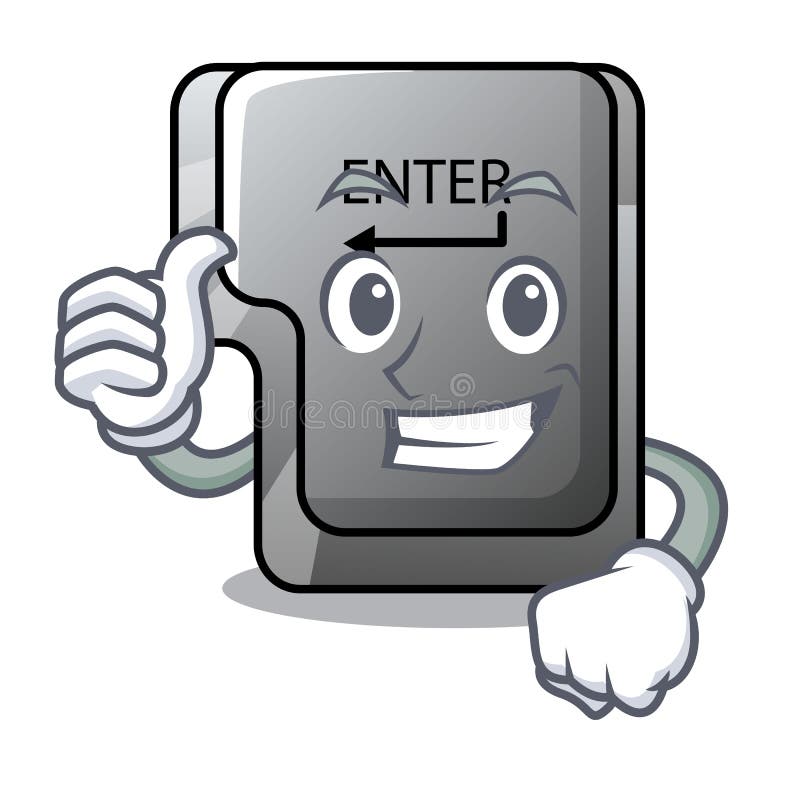 Thumbs Up Button Enter on a Keyboard Character Stock Vector ...
