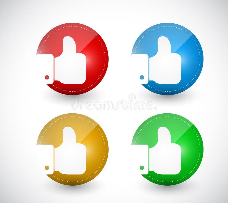 Thumbs Up Buttons Seals Illustration Design Stock Illustration ...