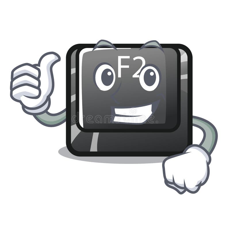 Thumbs Up Cartoon F2 Button on the Keyboard Stock Vector - Illustration ...