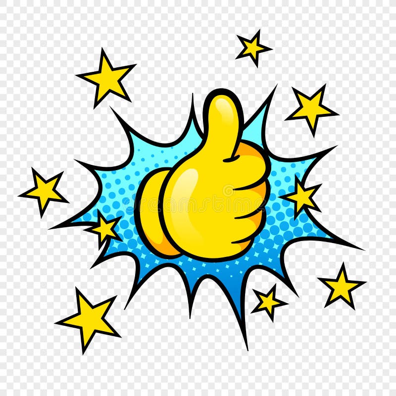 Thumbs Up Comic Style Hand Drawn Hand Stock Vector - Illustration of ...