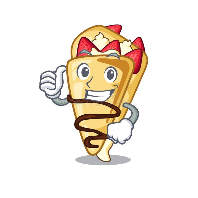 Thumbs Up Crepe with in the Cartoon Shape Stock Vector - Illustration ...