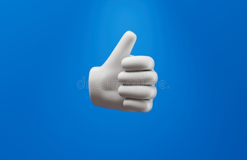 Thumbs UP 3D Emoji Over Blue Background Stock Illustration ...