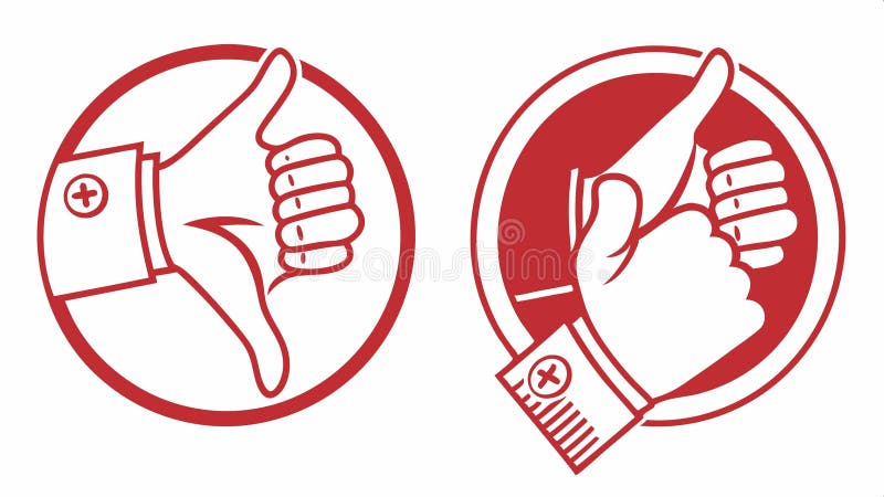 Thumbs Up and Down Icons, Positive and Negative Feedback Vector Design ...