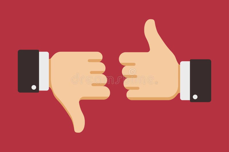 Thumbs Up and Down, Like Dislike Icons for Social Network Stock Vector ...