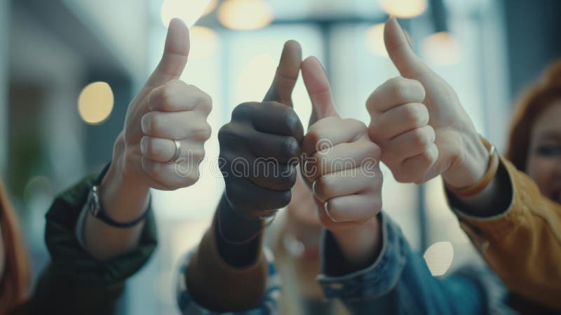 Multiple Hands Thumbs Up Gesture Showing Approval Success Stock Photos ...