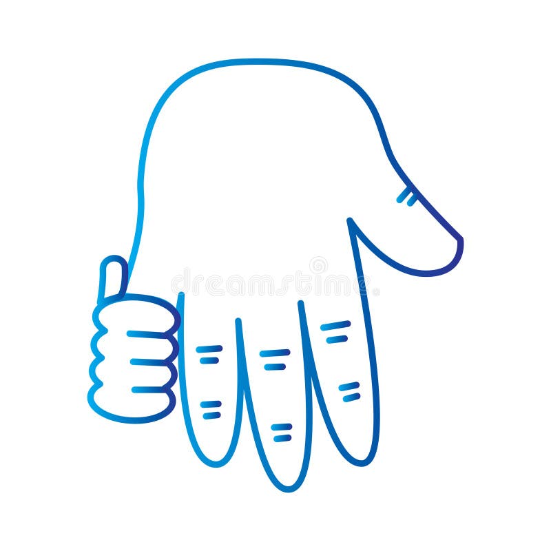 Thumbs Up Hand Gesture Outline. Vector Stock Vector - Illustration of ...