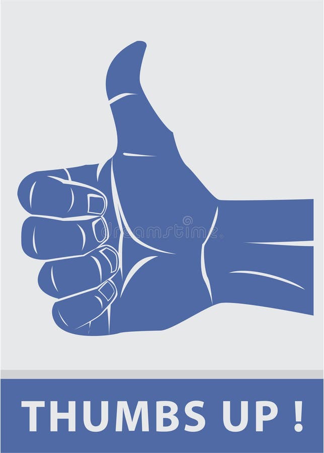 Thumbs Up Hand Gesture on Gray Background Illustration Stock Vector ...