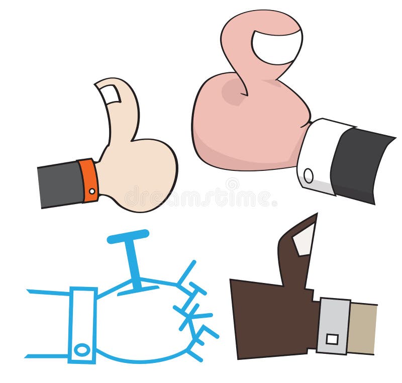 Cartoon Thumbs Up I Like Hand Sign Illustration Stock Vector ...