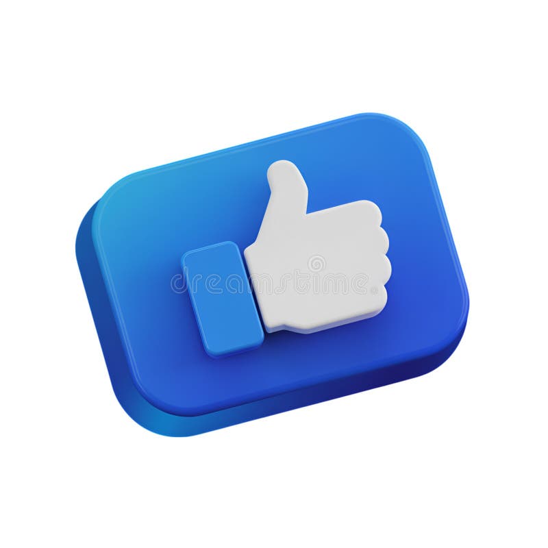 Thumbs Up Icon on Blue Platform, Social Media Like Symbol, Approval ...