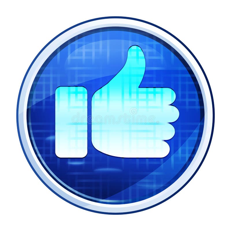 Thumbs Up Icon Futuristic Blue Round Button Vector Illustration ...
