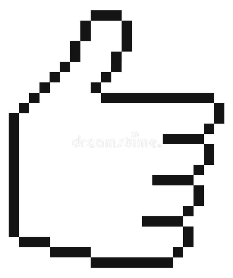 Pixel Hand Cursor. Retro Press Pointer Symbol Stock Vector ...