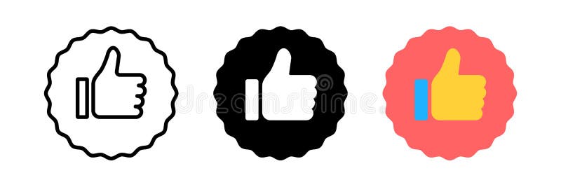 Thumbs Up Icon Set. Good Sign. Editable Vectors. Eps 10 Stock Vector ...