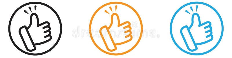 Thumbs Up Icon Vector Logo Set Collection for Web App Ui Stock ...