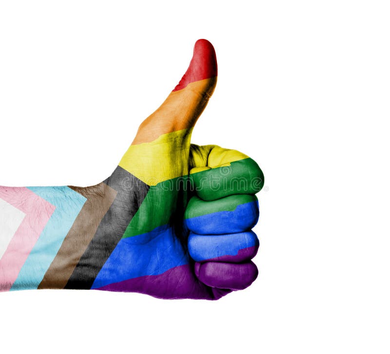 Thumbs Up - Progress LGBTQ Rainbow Flag Stock Image - Image of state ...