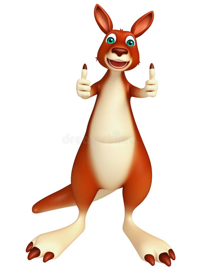 Thumbs Up Kangaroo Cartoon Character Stock Illustration - Illustration ...