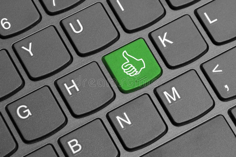 Thumbs up key on keyboard stock image. Image of board - 159434219