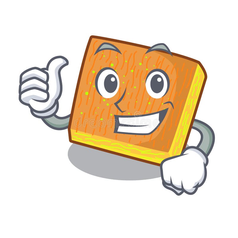 Thumbs Up Kunafa Cartoon on a Wooden Table Stock Vector - Illustration ...