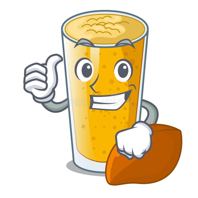 Thumbs Up Lassi Mango in a Cartoon Bottle Stock Vector - Illustration ...