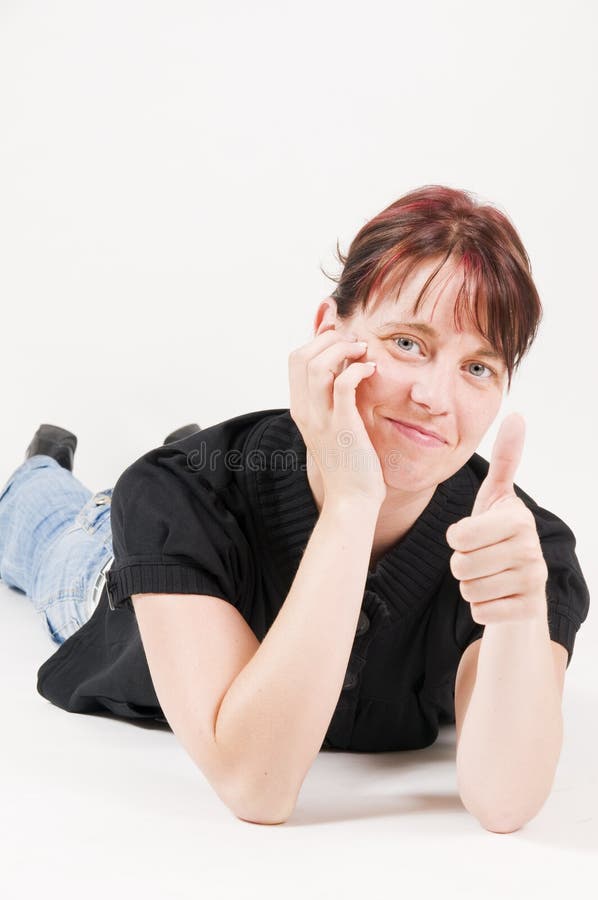 Thumbs up laying on front stock photo. Image of positivity - 6950482