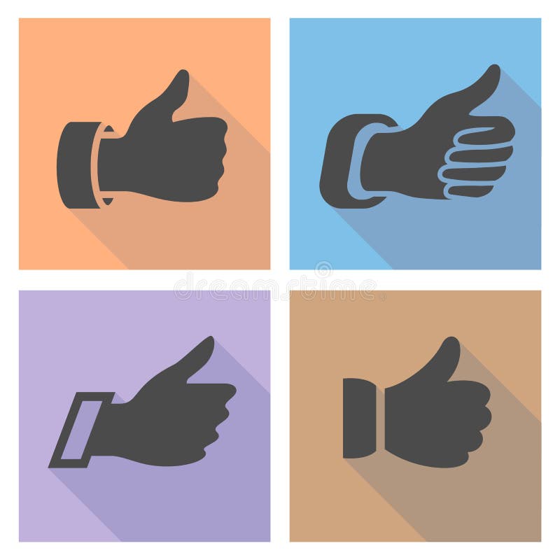 Thumbs Up on a Light Colored Square Stock Vector - Illustration of ...