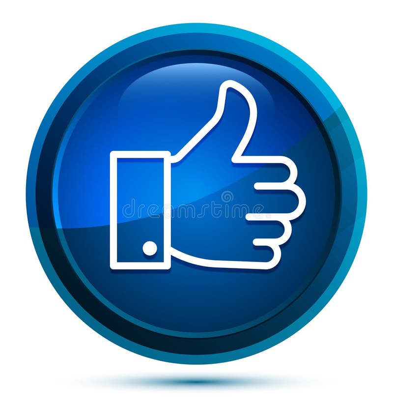 Thumbs Up Like Icon Elegant Blue Round Button Illustration Stock Vector ...