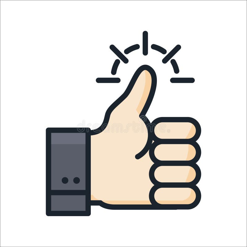Thumbs Up Like Color Icon Illustration Design Stock Vector ...