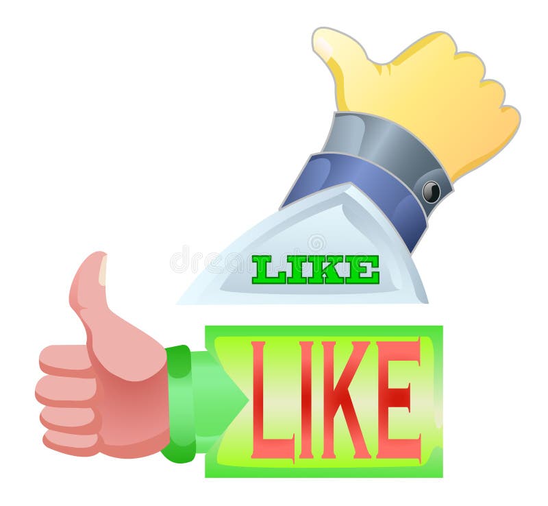 Thumbs up with like text stock vector. Illustration of graphic - 24422166