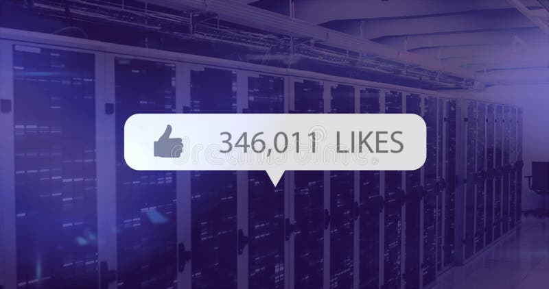 Thumbs Up and Likes Image Over Server Racks in Data Center Stock Image ...