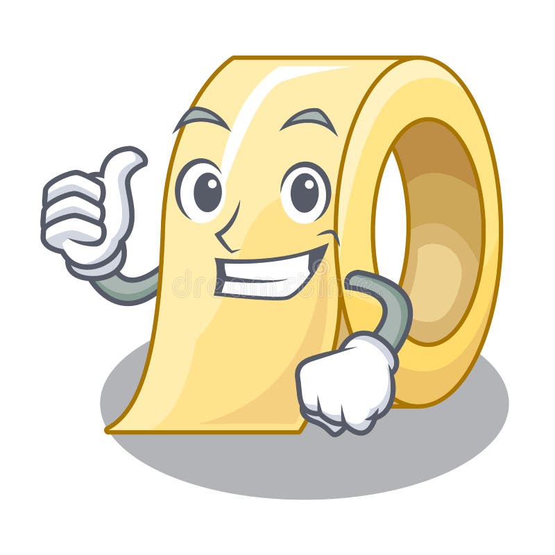 Thumbs Up Masking Tape Above the Cartoon Table Stock Vector ...
