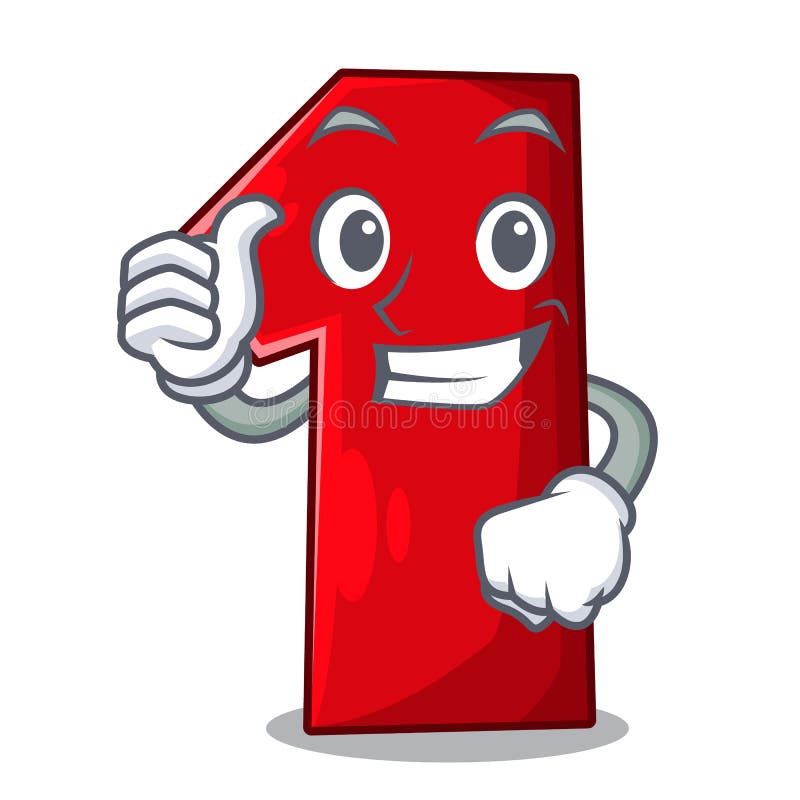 Thumbs Up Number One Index Finger on Cartoon Stock Vector ...