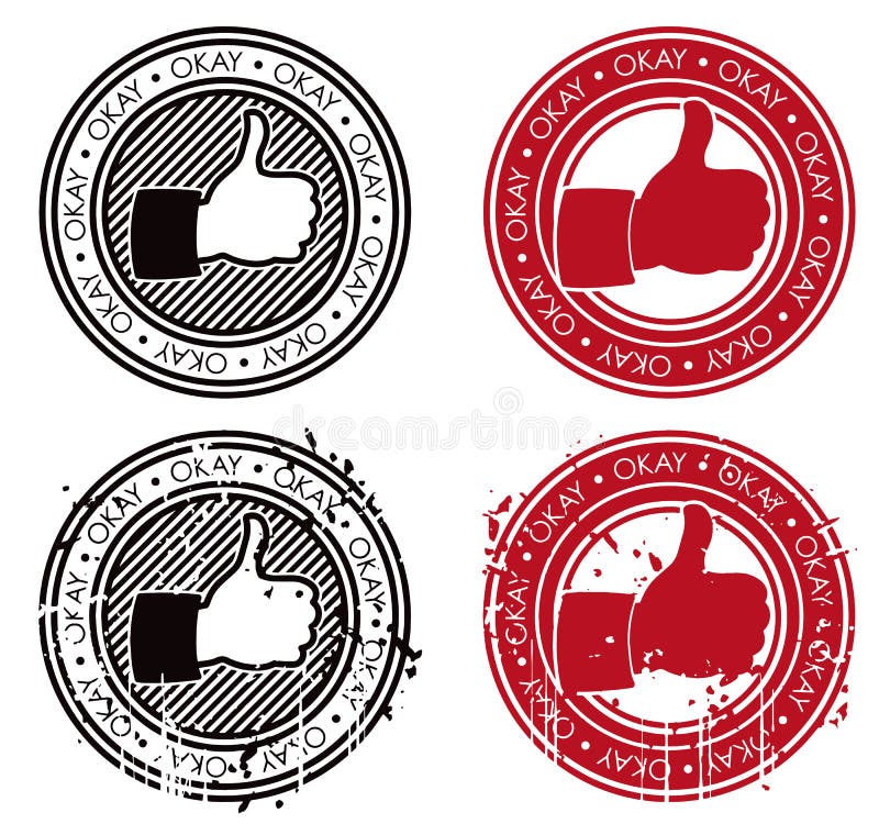 Thumbs up OK Stamp stock vector. Illustration of line - 32995834