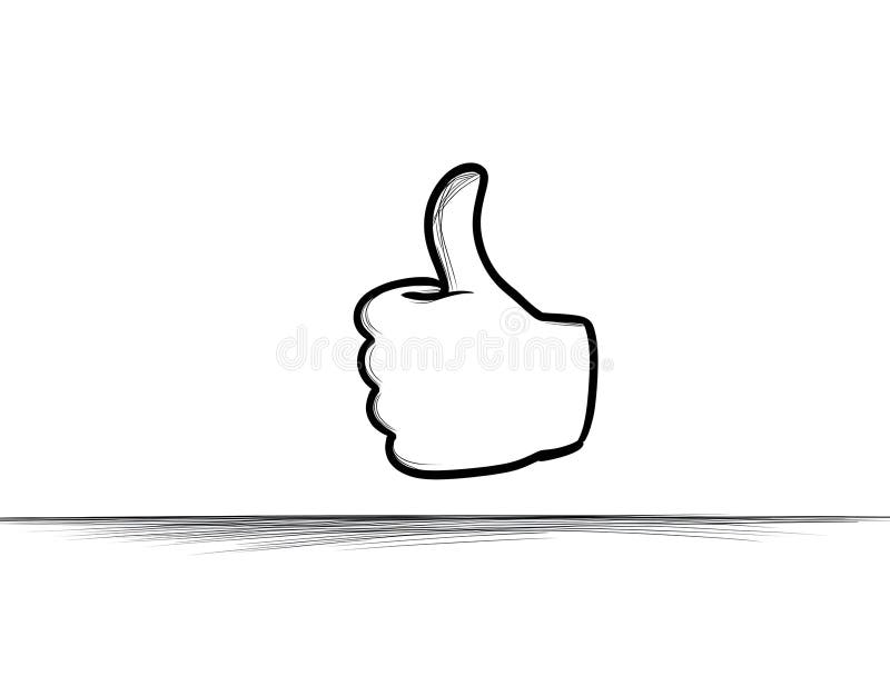 Thumbs Up Outline Icon in Minimalist Black White Line Art Style Stock ... Thumbs Up Outline Icon in Minimalist Black White Line Art Style Stock ...