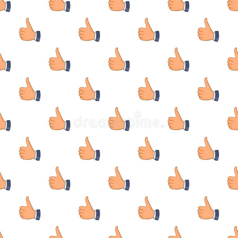 Thumbs Up Pattern, Cartoon Style Stock Vector - Illustration of friend ...