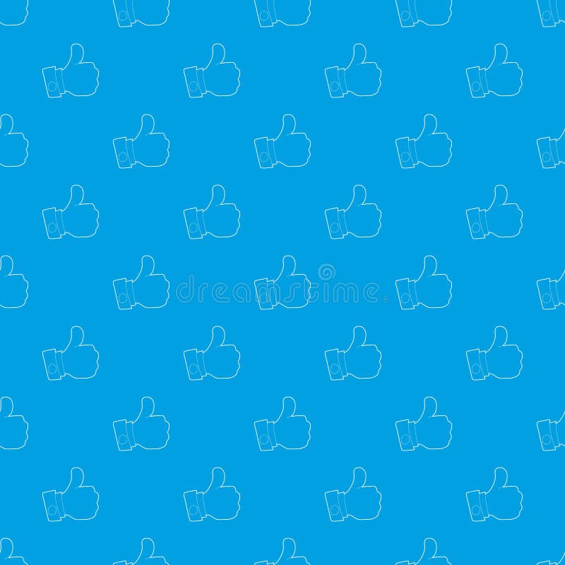 Thumbs Up Pattern Vector Seamless Blue Stock Vector - Illustration of ...