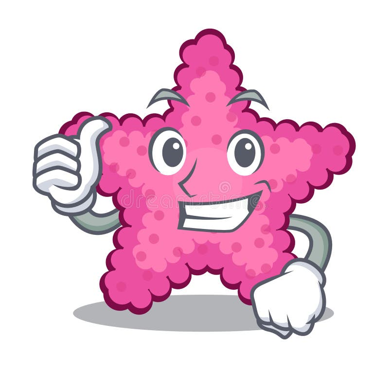 Thumbs Up Pink Starfish in the Cartoon Shape Stock Vector ...