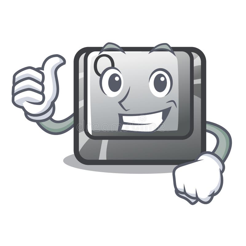 Thumbs Up Q Button on the Cartoon Keyboard Stock Vector - Illustration ...