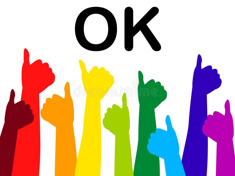 Thumbs Up Represents All Right and Ok Stock Illustration - Illustration ...