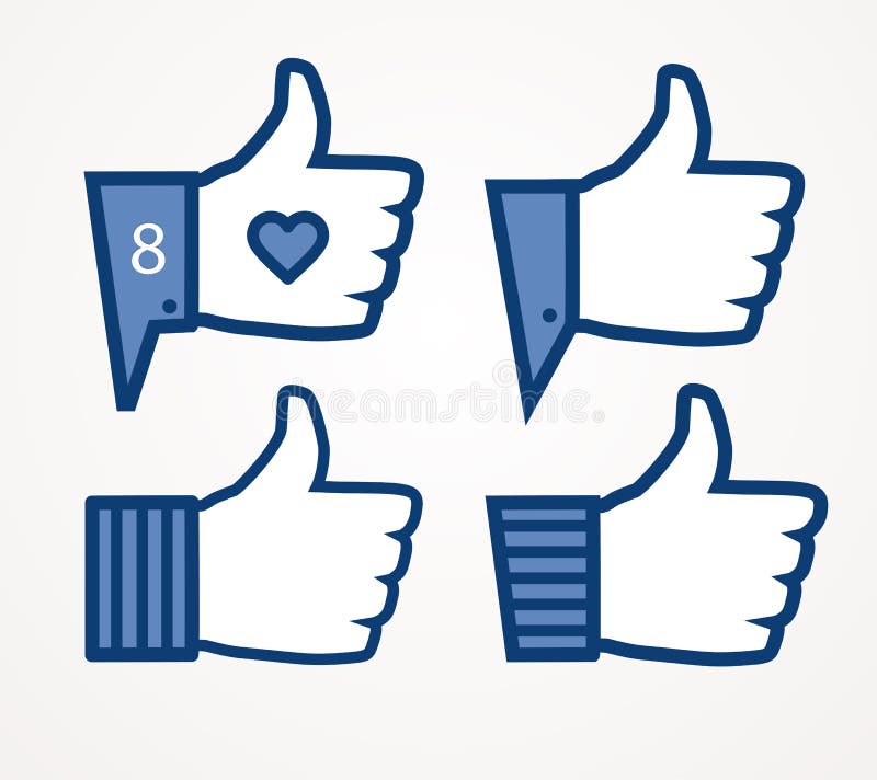 Thumbs Up. Like Set Icons in Bright Colors Stock Vector - Illustration ...
