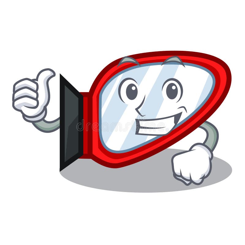 Thumbs Up Side Mirror in the Cartoon Shape Stock Vector - Illustration ...