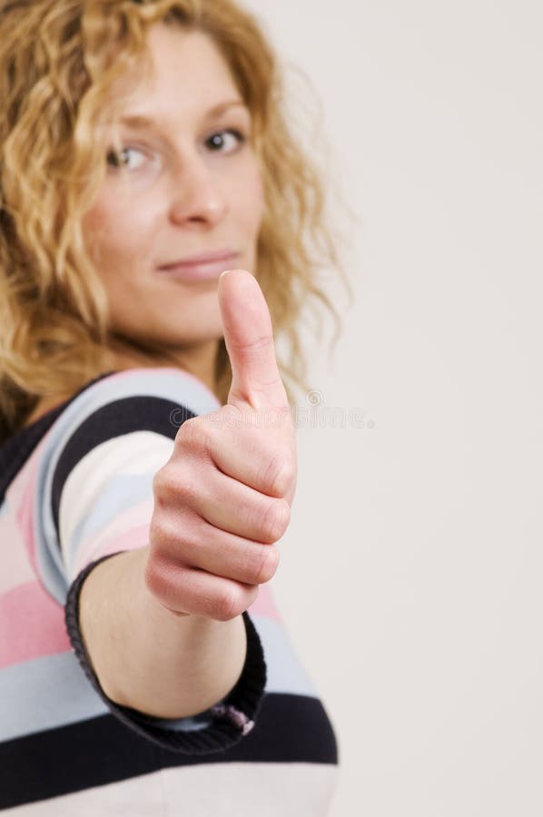 Thumbs up side view stock photo. Image of adult, posing - 6974194