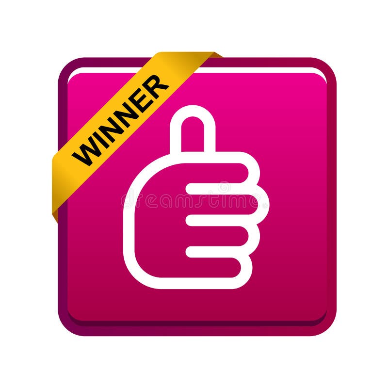 Thumbs up winner button stock vector. Illustration of competition ...