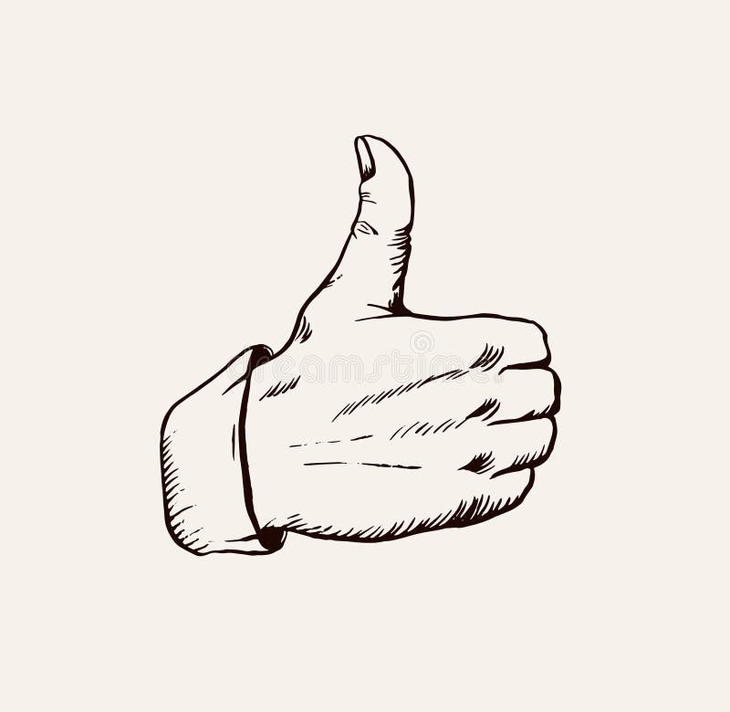 Thumbs Up Sketch Doodle stock vector. Illustration of thumbs - 75894224