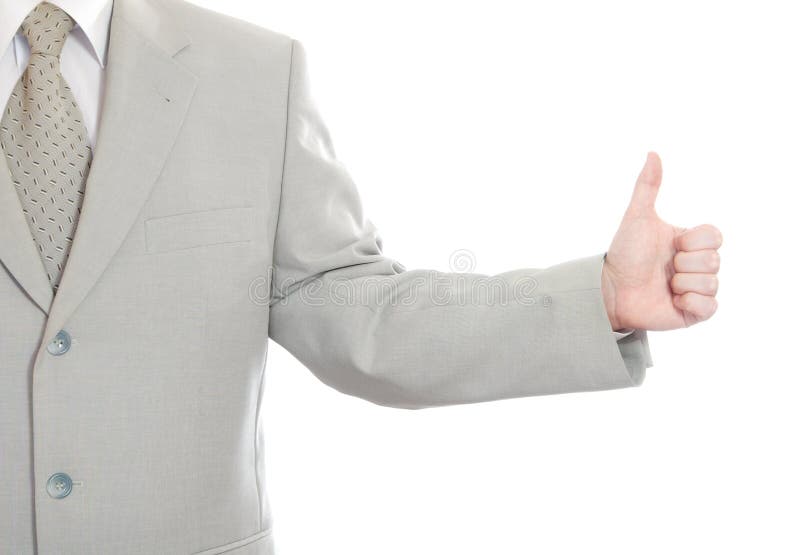 Thumbs Up Success Hand Sign Isolated Stock Image - Image of human ...