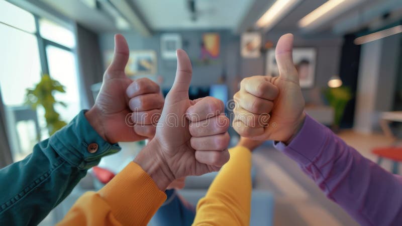 Thumbs-Up Team Gesture.AI Generated Image Stock Image - Image of ...