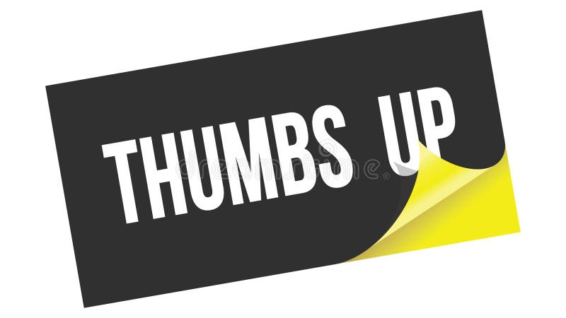 THUMBS UP Text on Black Yellow Sticker Stamp Stock Illustration ...