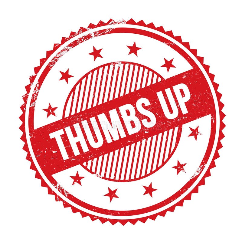 THUMBS UP Text on Red Round Grungy Stamp Stock Illustration ...